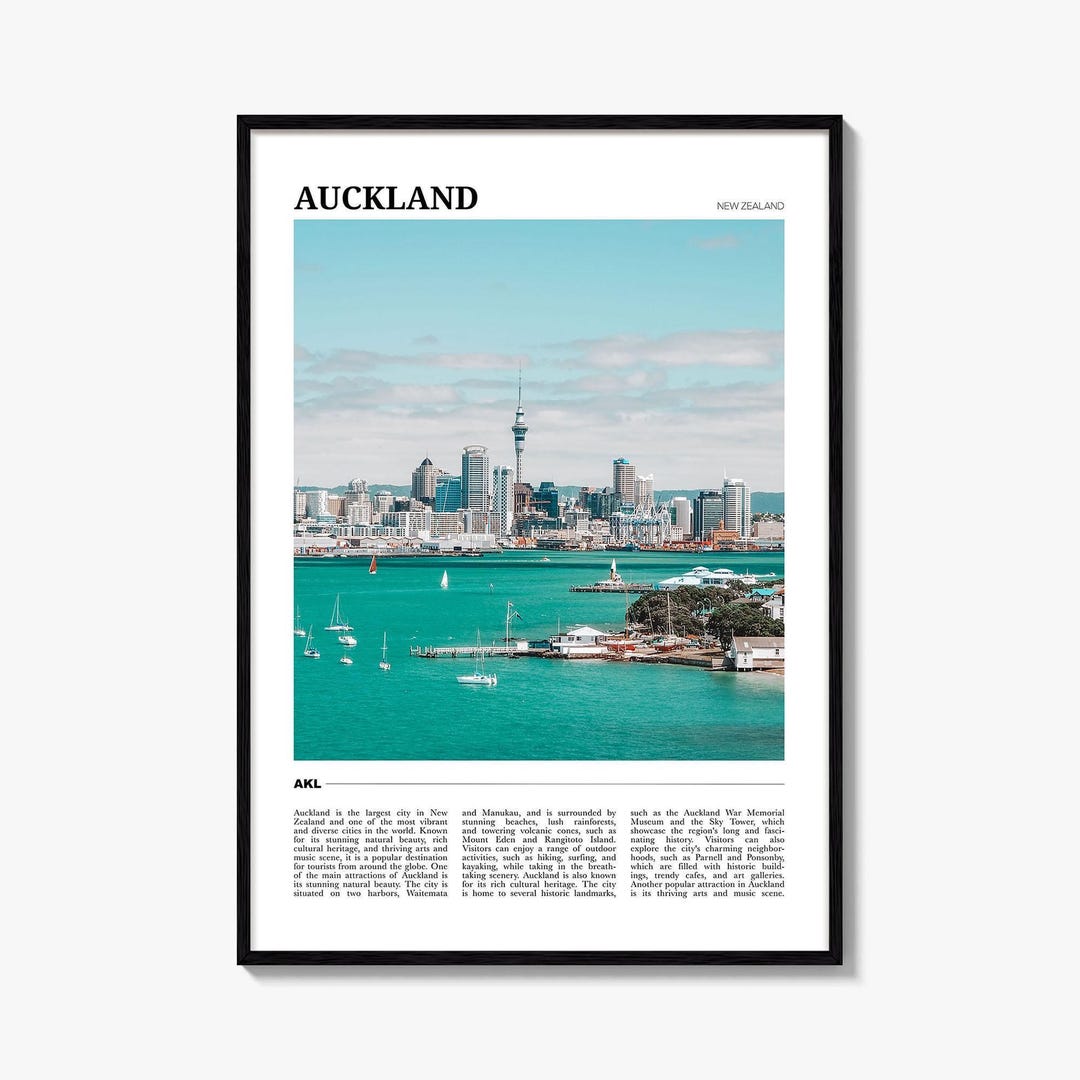 Auckland Poster Print, New Zealand Photo, Waitematā Harbour Wall Art ...