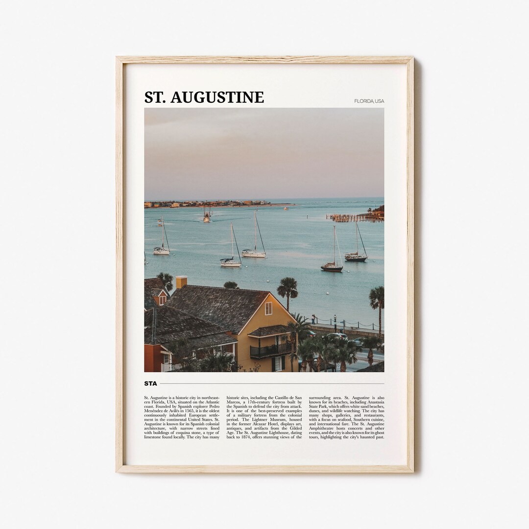 St. Augustine Travel Poster, St. Augustine Wall Art, St. Augustine Poster Print, St. Augustine ...