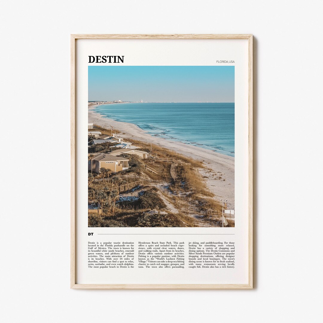 Destin Travel Poster Destin Wall Art Destin Poster Print - Etsy