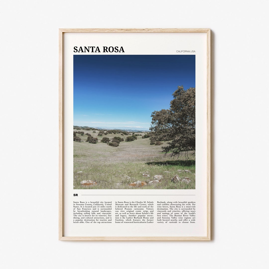 Santa Rosa Travel Poster No 2 Santa Rosa Wall Art Santa Rosa - Etsy