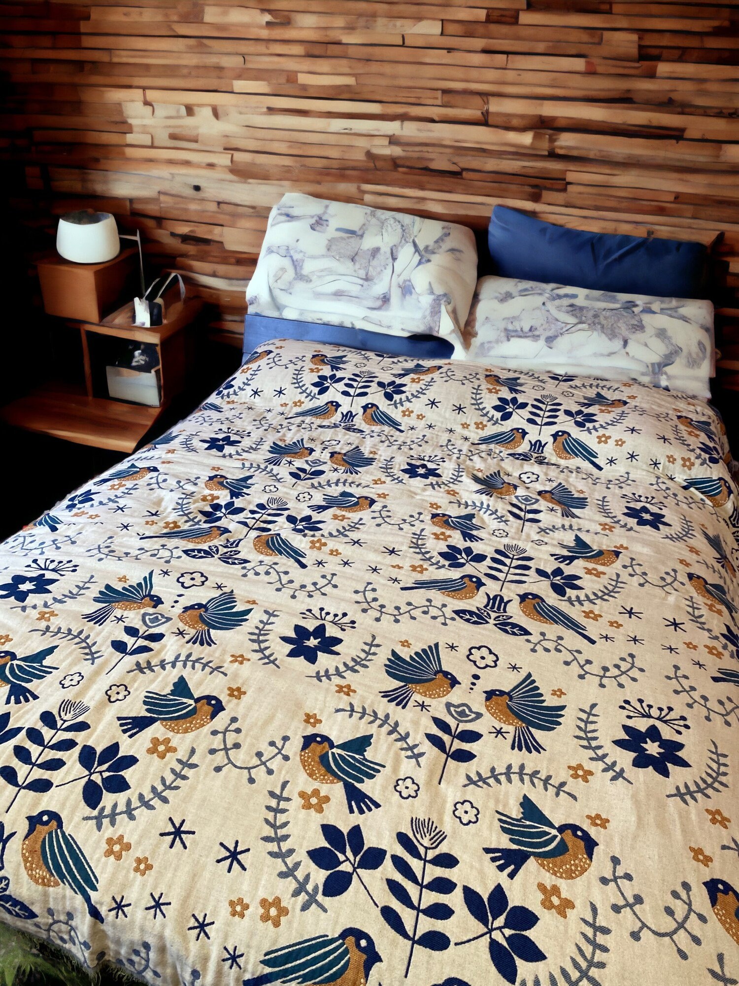 Reversible Bedspread Boho Sofa Throw Blanket, Scandi Throw Blanket ...