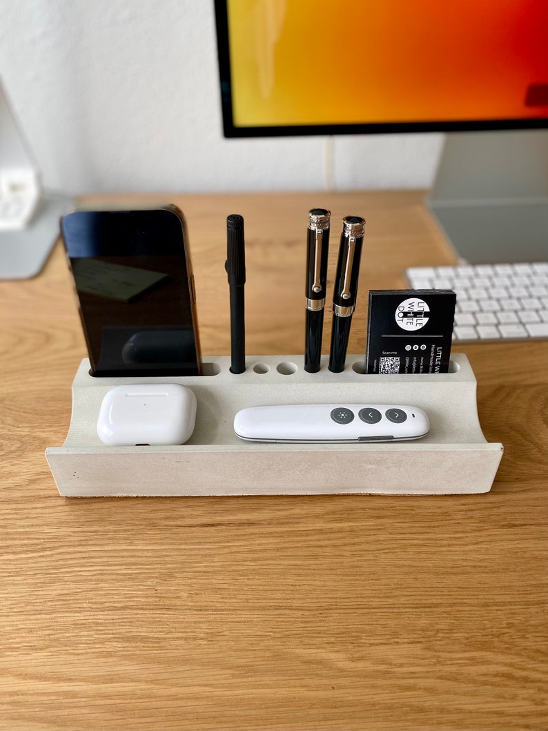 Stylish Concrete Desk Organizer for a Clutter-free Workspace - Etsy