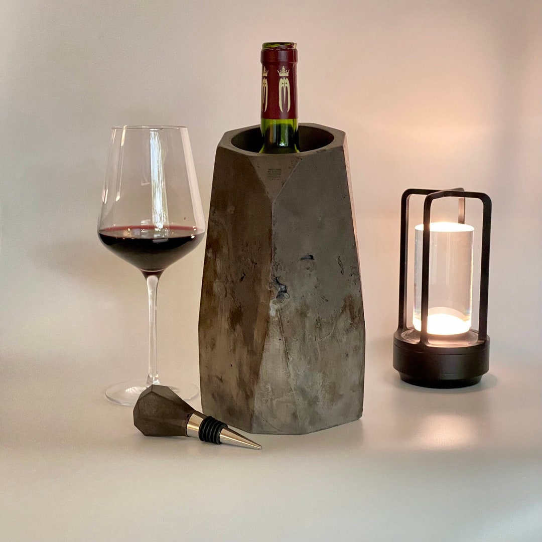 Geometric Concrete Wine Rack Holder Modern Kitchen Wine Storage - Etsy