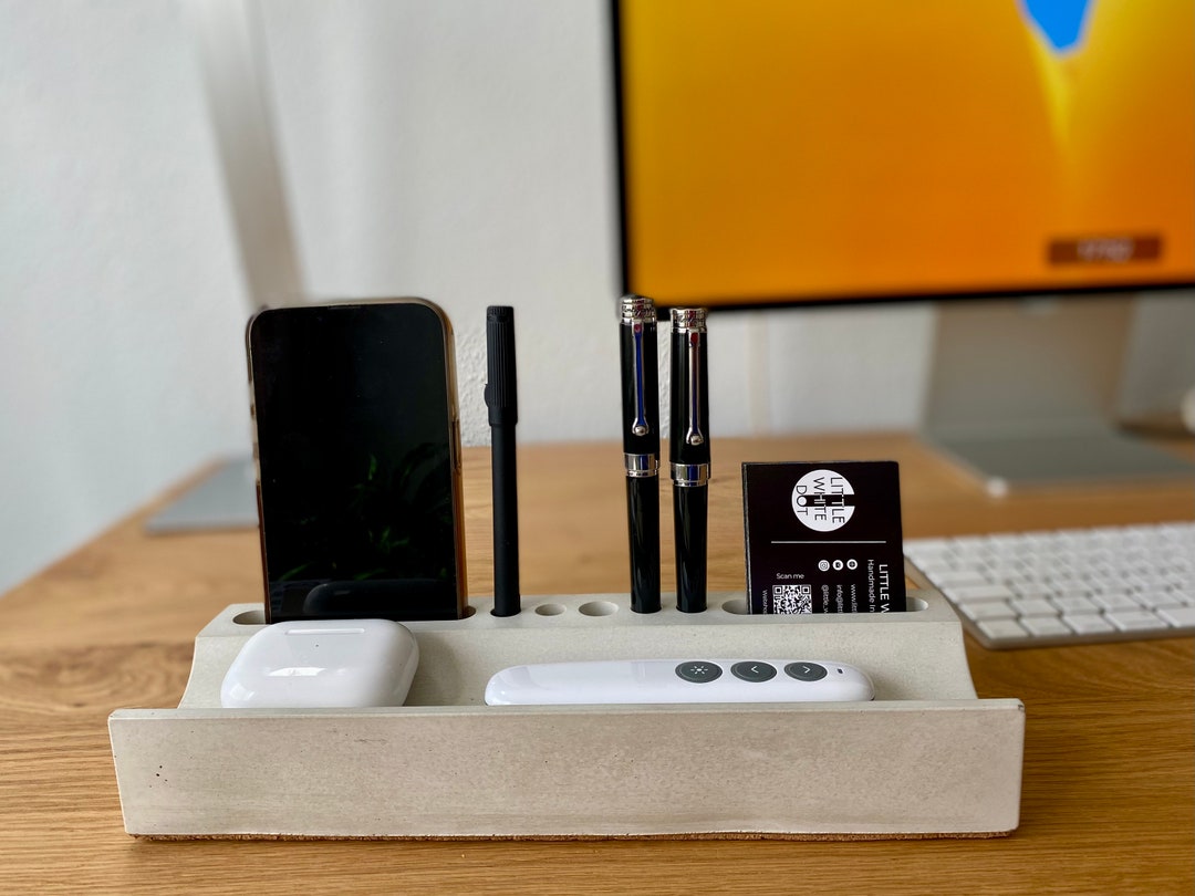 Stylish Concrete Desk Organizer for a Clutter-free Workspace - Etsy