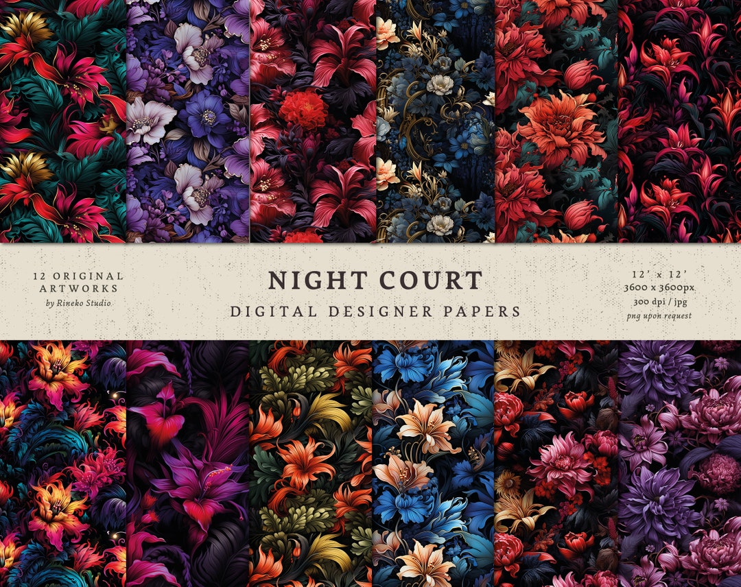 Dark Fantasy Garden- Dark Elf Collection Digital Paper Pack - 12 ...
