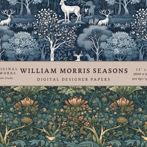 William Morris Seasons Digital Paper Pack - 12 Designs - Commercial Use ...