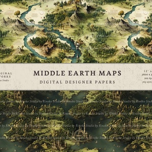 Middle Earth Collection Digital Paper Pack - 12 Designs - Commercial ...