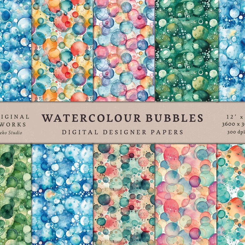Bubble Digital Paper - Etsy