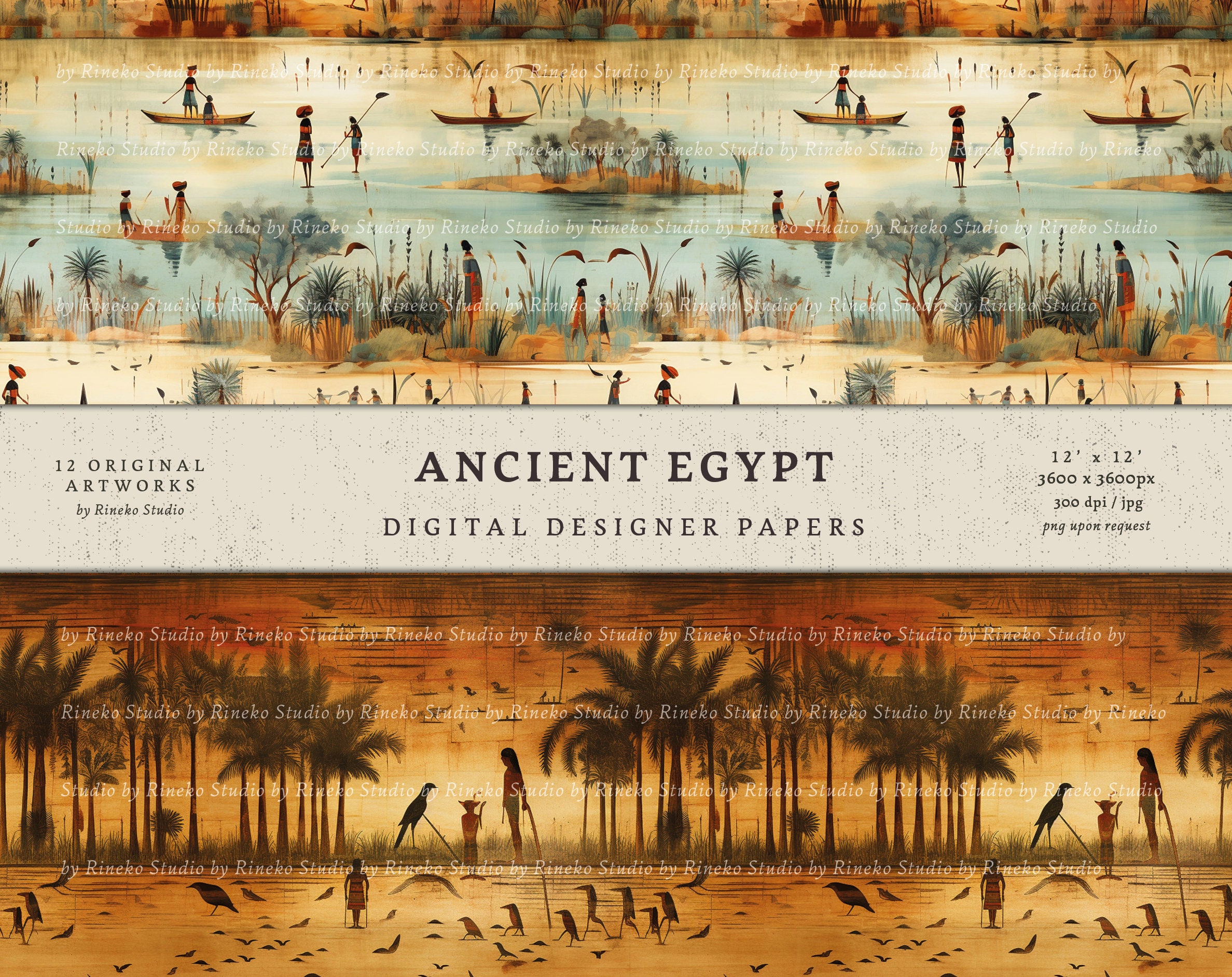 Ancient Egypt - Digital Paper Pack - 12 Designs - Commercial Use ...