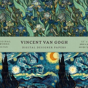 Van Gogh Digital Paper Pack – Seamless Art Patterns (commercial Use) - Etsy