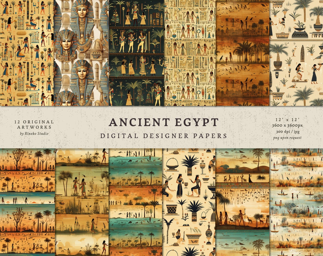 Ancient Egypt - Digital Paper Pack - 12 Designs - Commercial Use ...