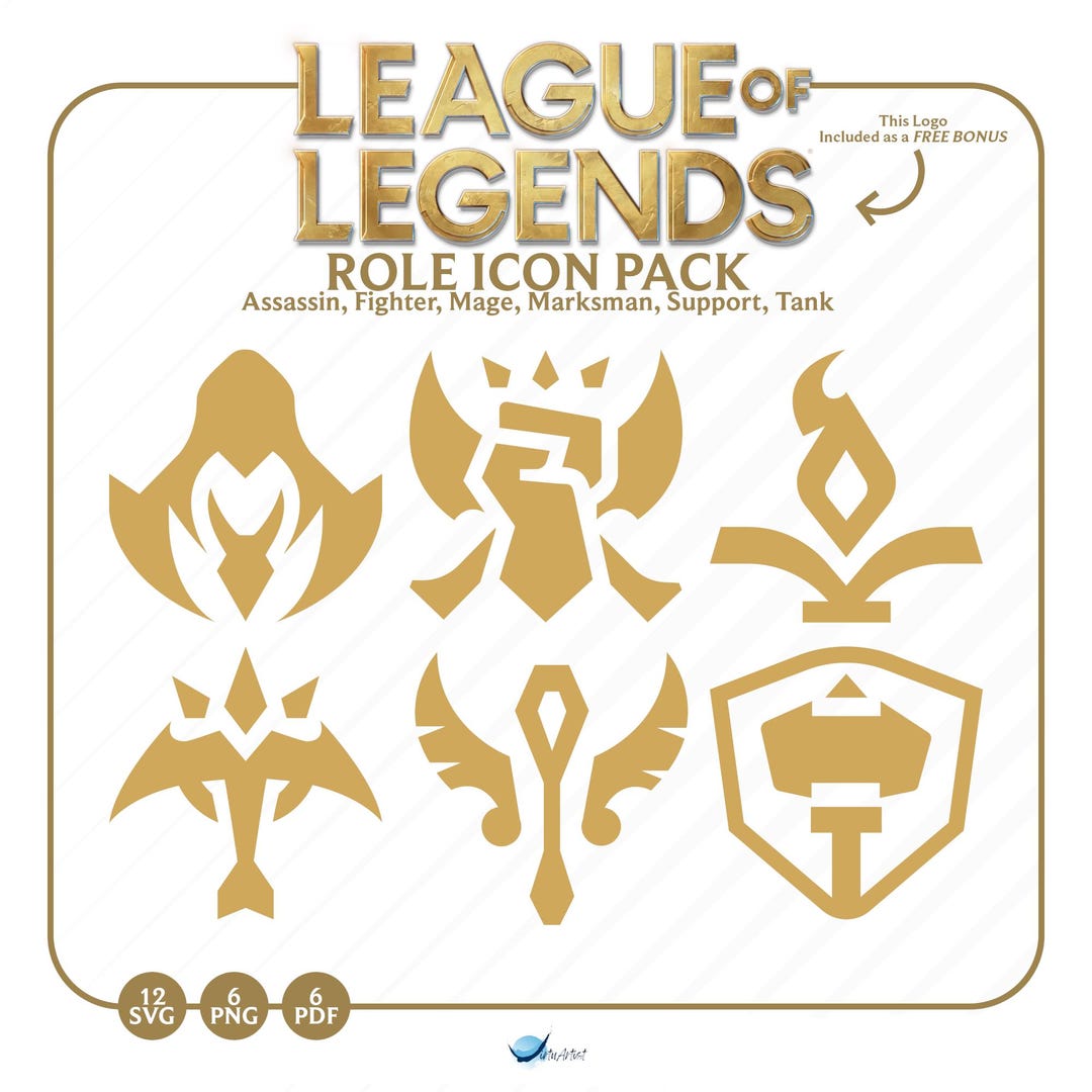 League of Legends Role Icon Pack, League of Legends Svg, League of ...