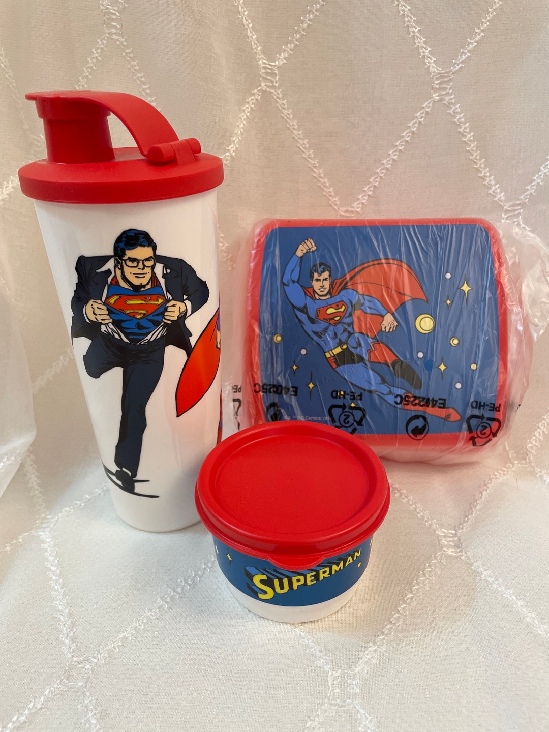 Brand New Tupperware Superman Lunch Set 3 Pc - Etsy