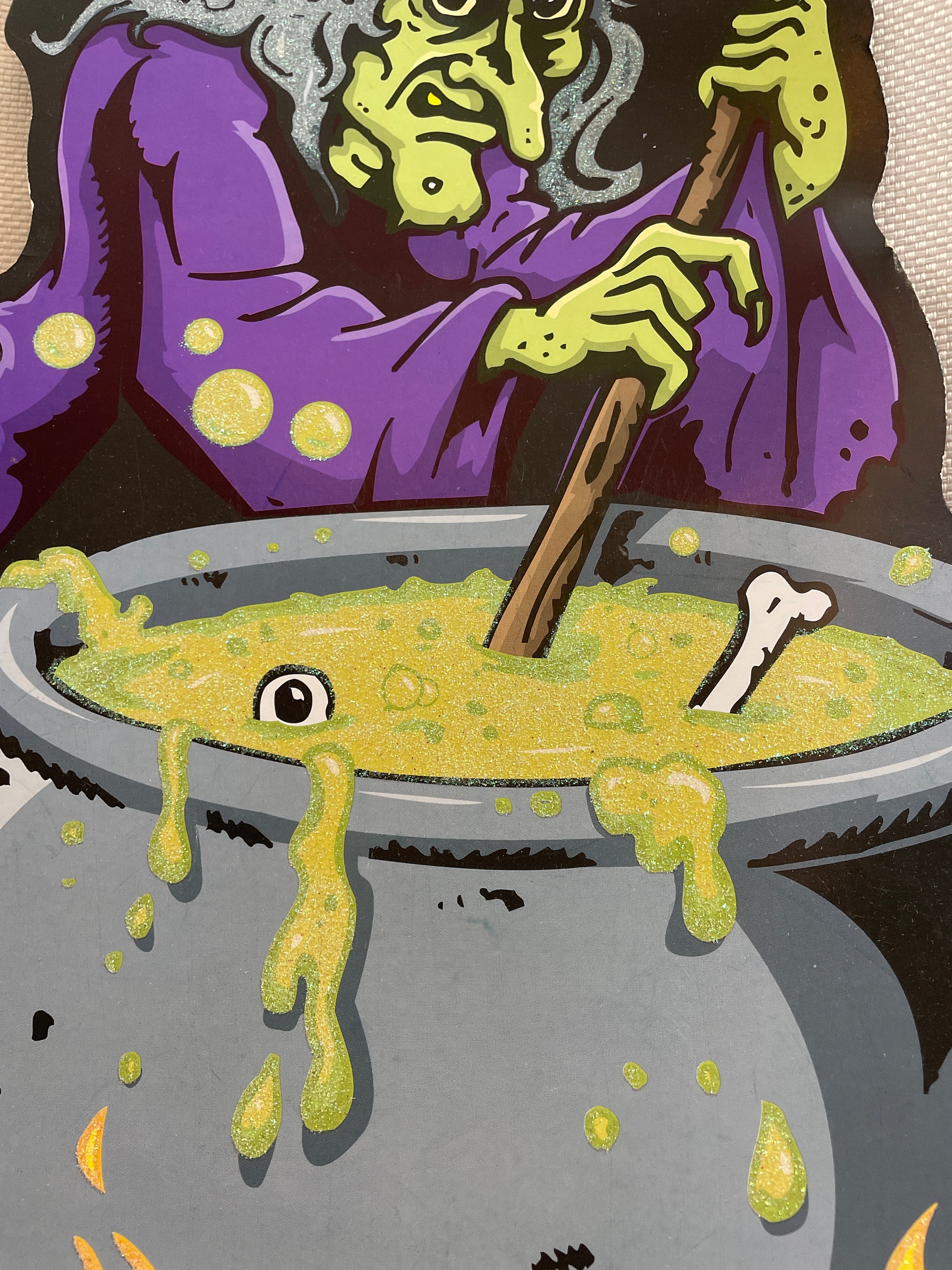 Vintage Halloween Witch Stirring Bubbling Cauldron Stock Cutout - Etsy