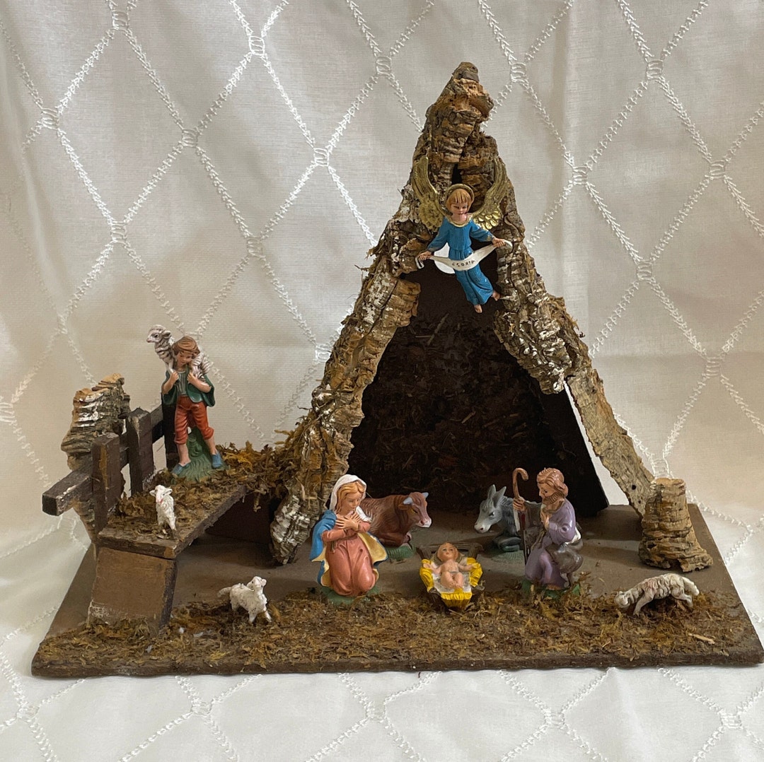 Vintage MCM Italy Large Wooden Nativity Set - Etsy