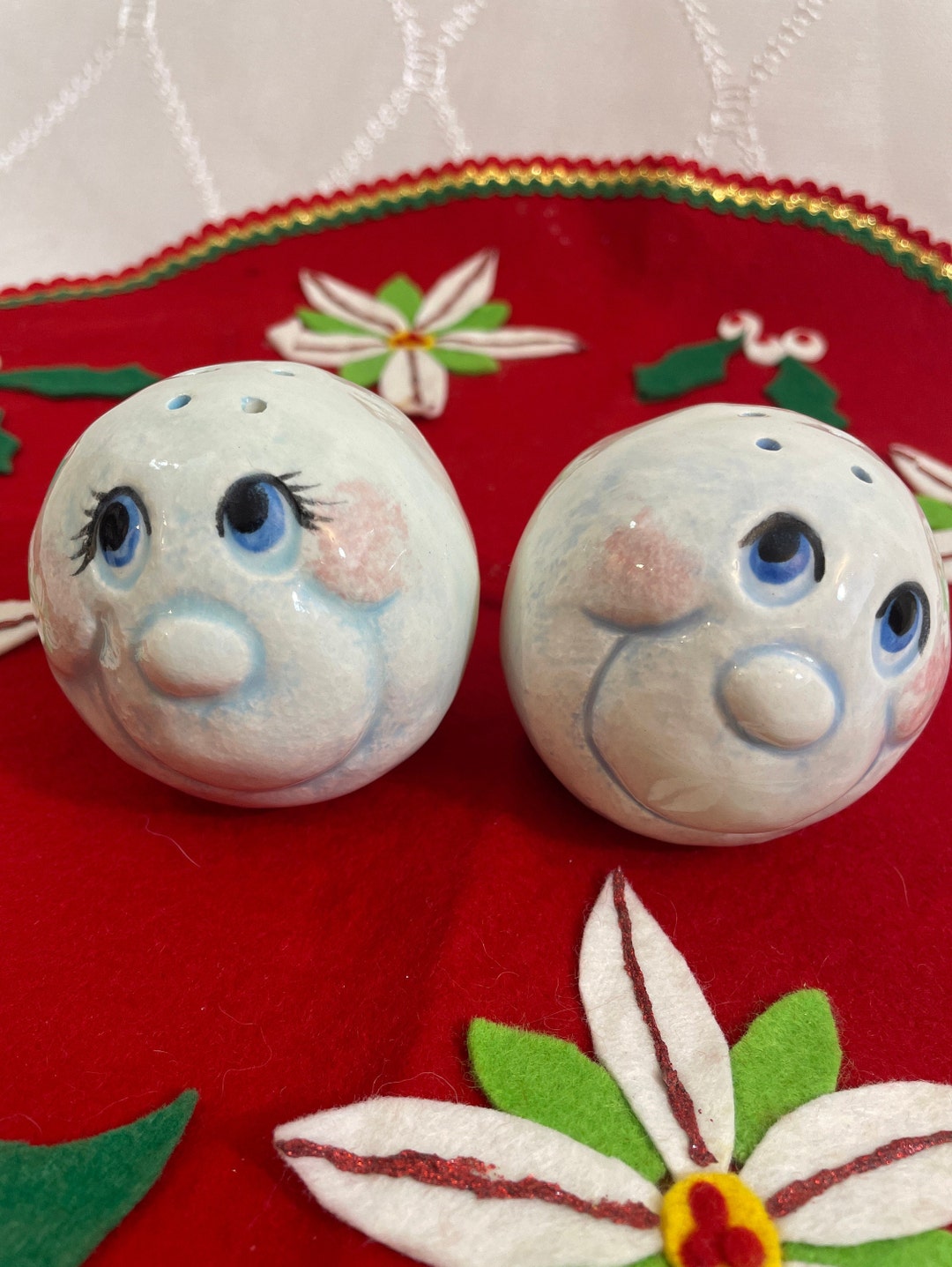 Snowball Salt and Pepper Shakers - Etsy