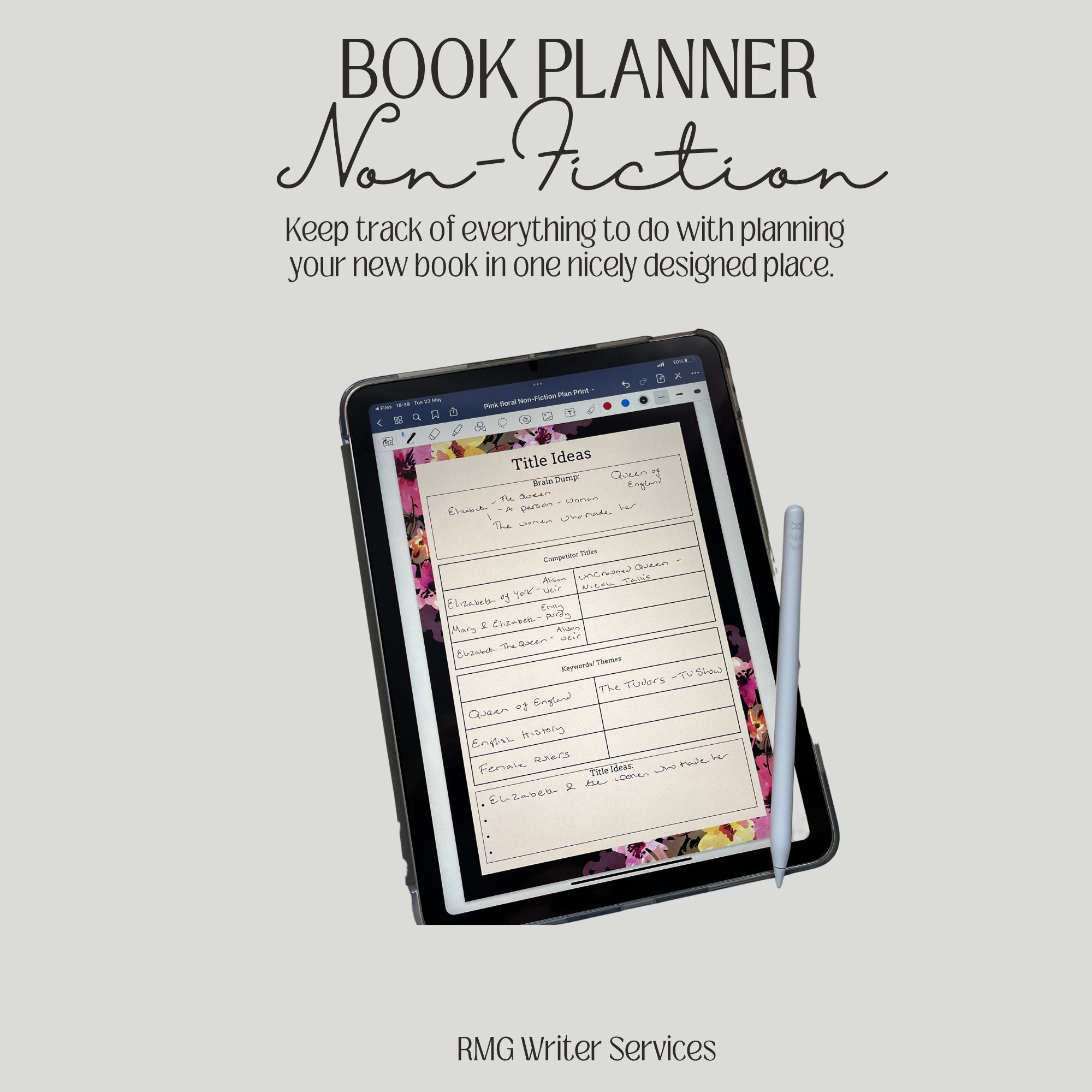 Non-fiction Book Planner | Planner for Authors and Writers | Book ...