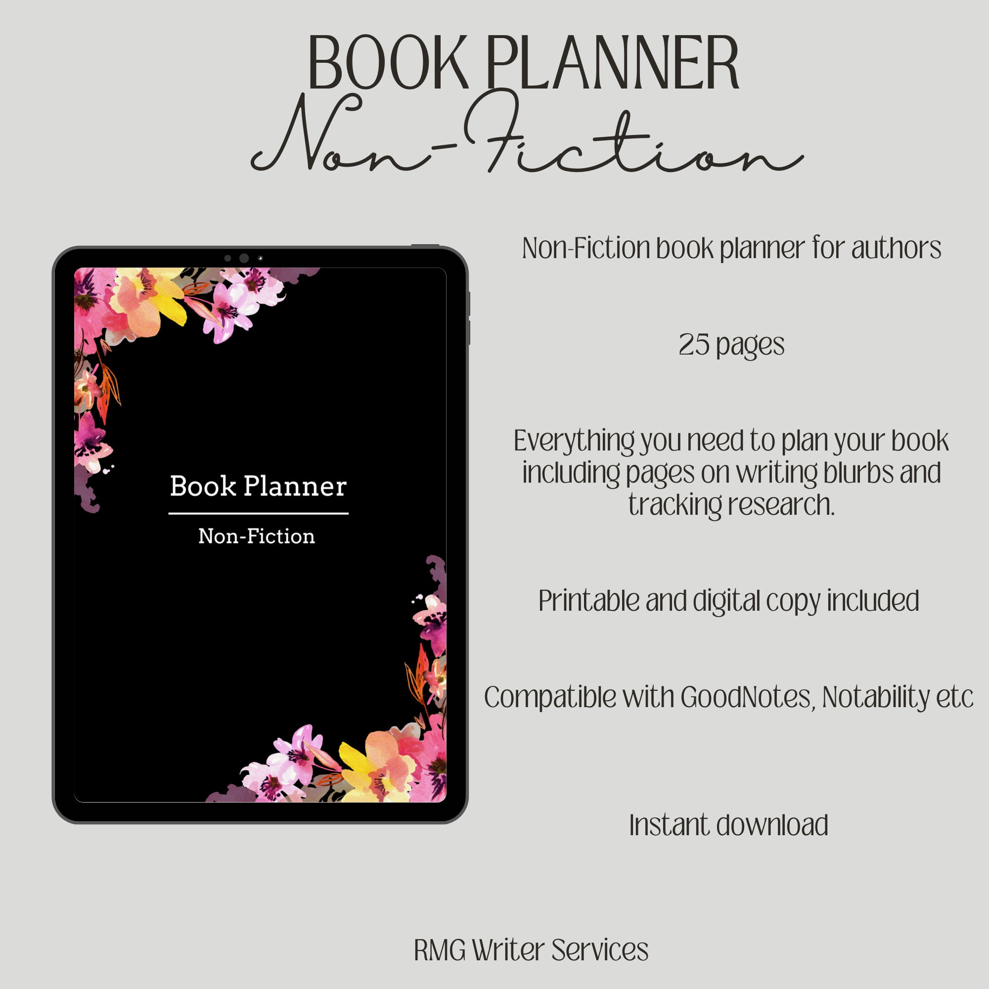 Non-fiction Book Planner | Planner for Authors and Writers | Book ...