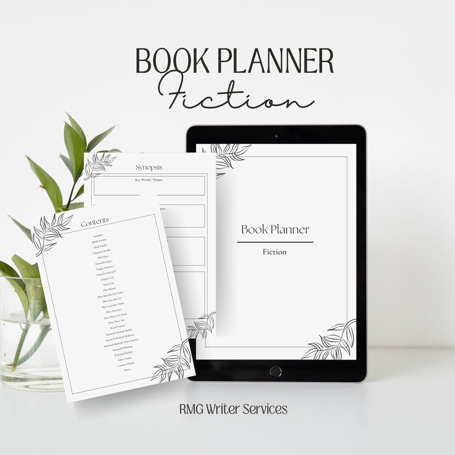 Minimalist Fiction Book Planner | Planner for Authors and Writers ...