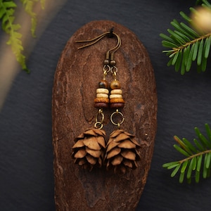 Forest Jewellery Earrings Pine Nature Jewelry Gift Wood Jewelry ...