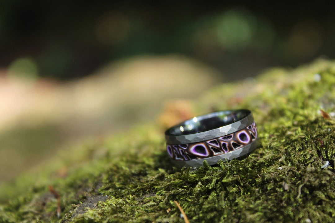 Purple Tungsten Ring | Psychedelic Ring | Hippie Ring | Statement Ring ...