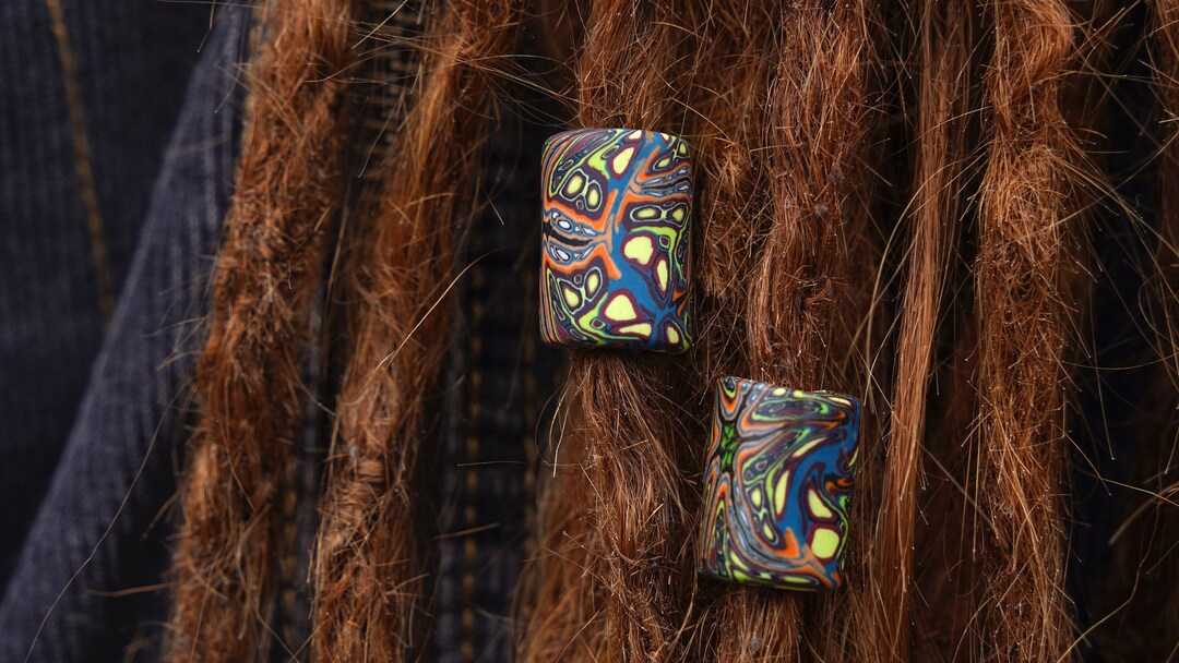 2 Clay Dreadlock Jewelry Dread Bead Boho Rasta Bead Hippie Gift ...