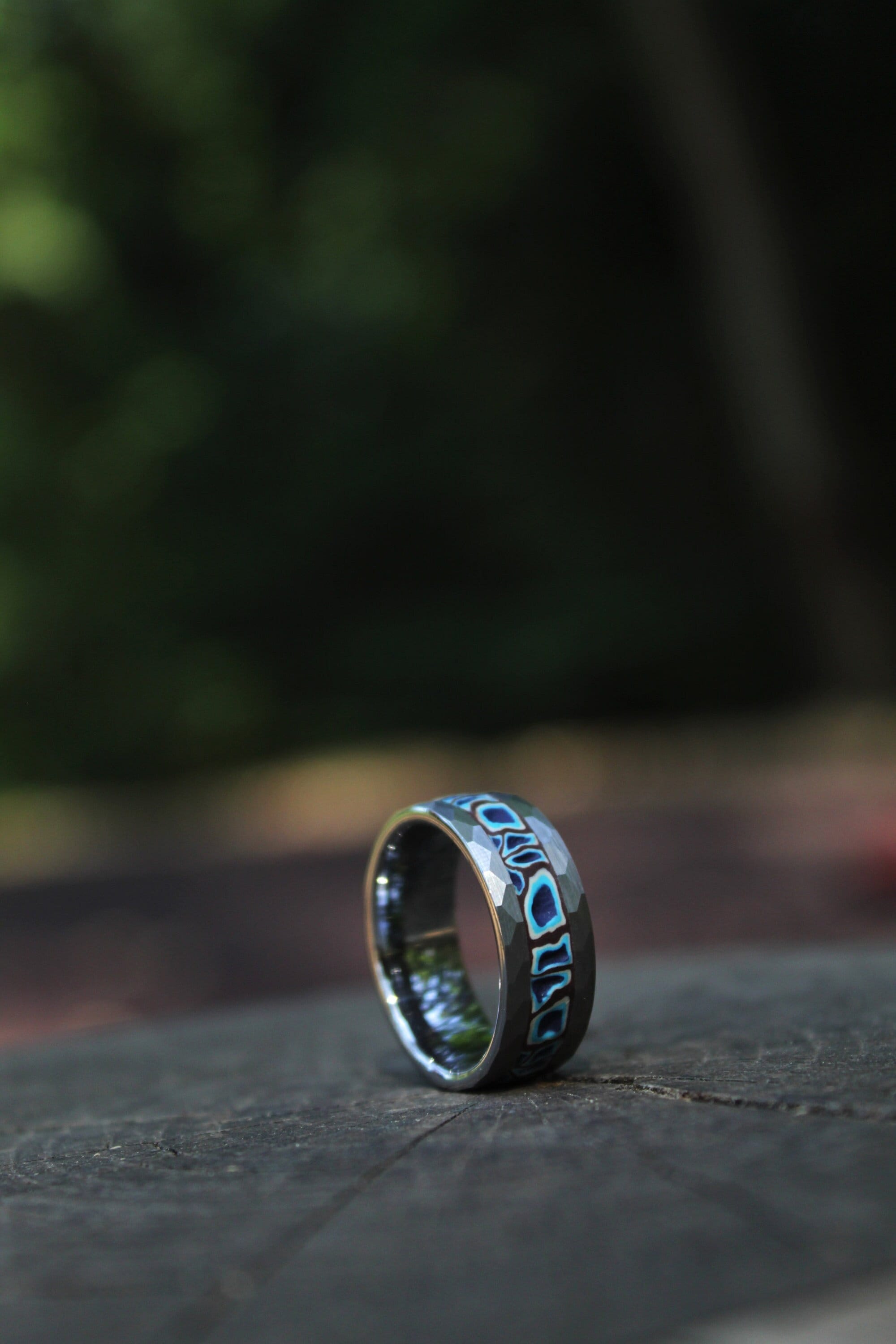 Blue Tungsten Ring Psychedelic Ring Hippie Ring - Etsy Canada