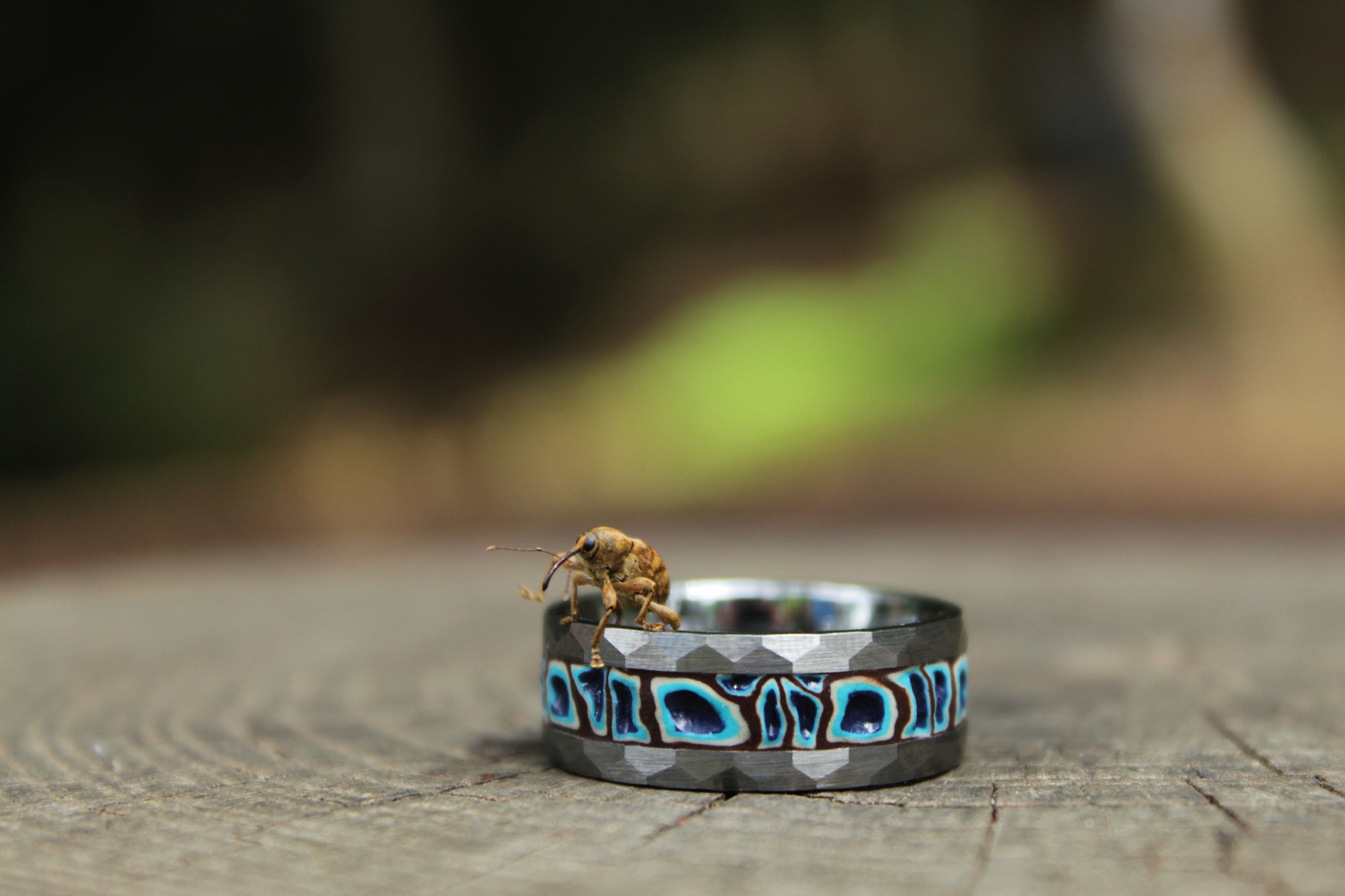 Blue Tungsten Ring Psychedelic Ring Hippie Ring - Etsy Canada