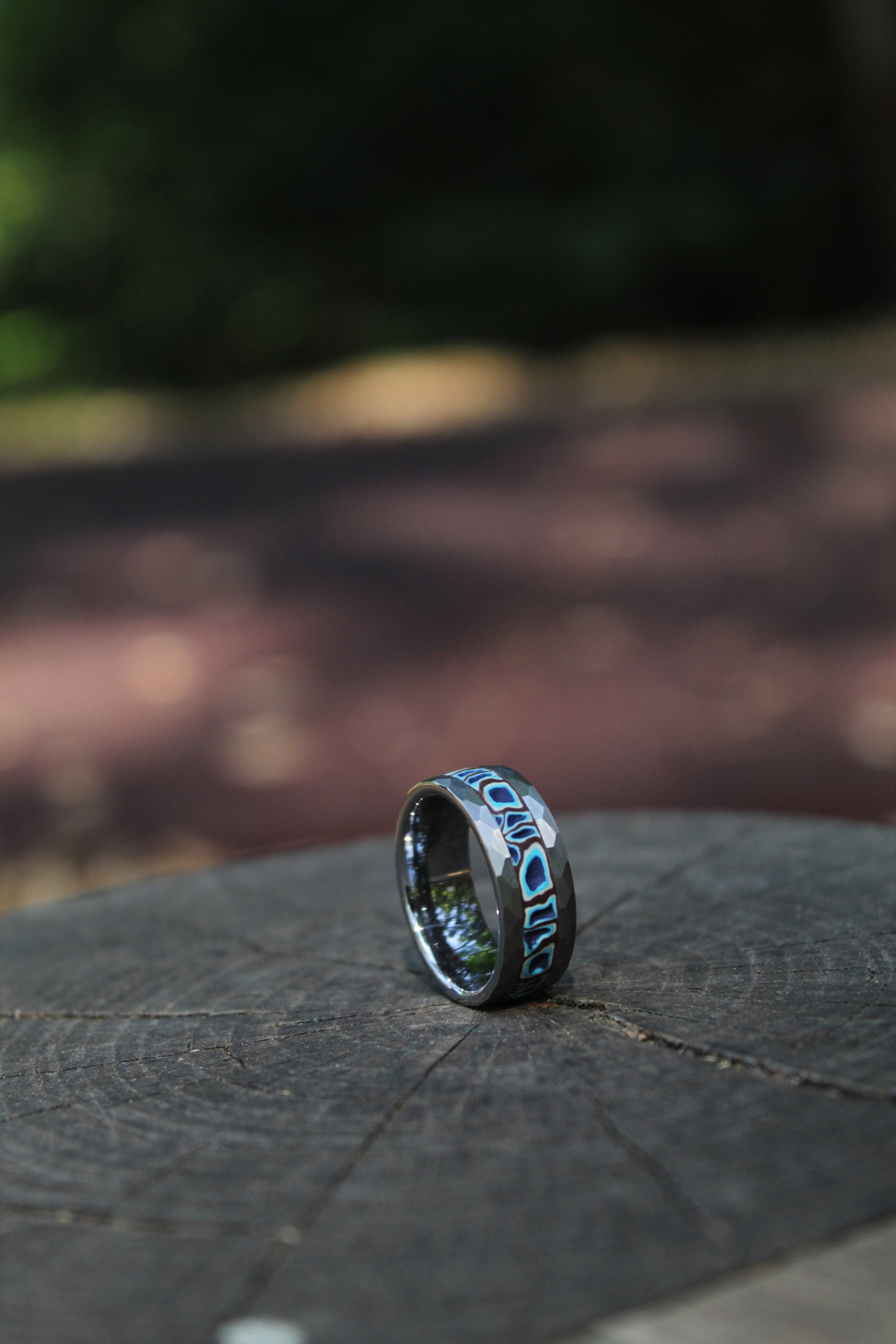 Blue Tungsten Ring Psychedelic Ring Hippie Ring - Etsy Canada
