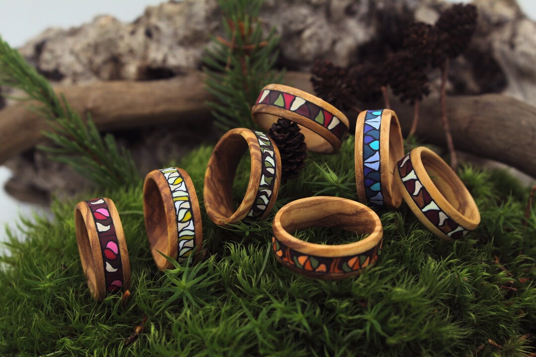 Olivenholz Ring leicht Boho Ring Schmuck Unisex Holzring Geschenk Natur ...