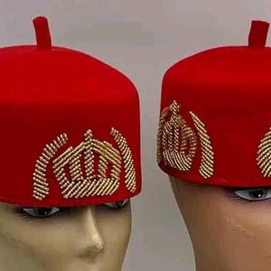 Igwe Odogwu African Chieftaincy Igbo Ozo Cap, African Men's Velvet Cap ...