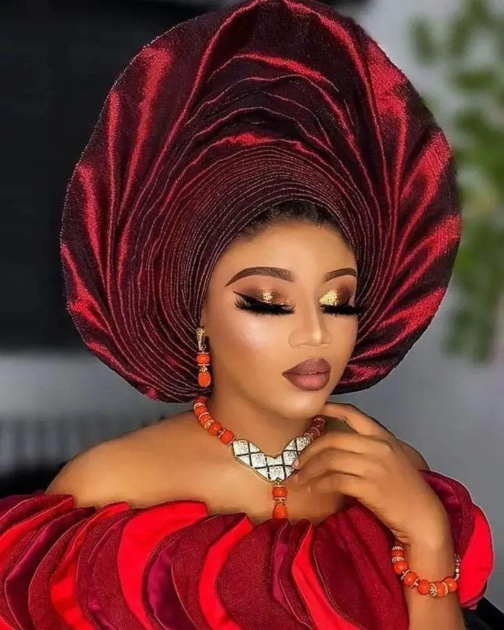 Aso Oke Pre Tie/ Auto Gele, Ready to Wear Head Wrap, ,african Fashion ...