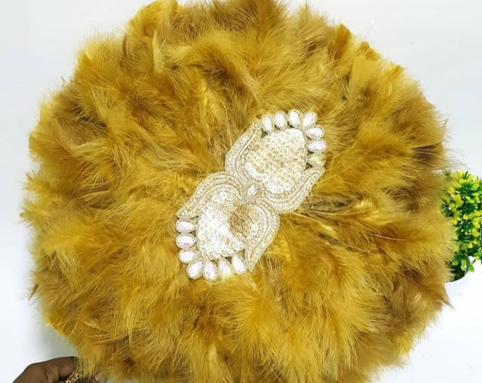 Traditional Feather Wedding Hand Fan, Classic Hand Fan, Bridal ...