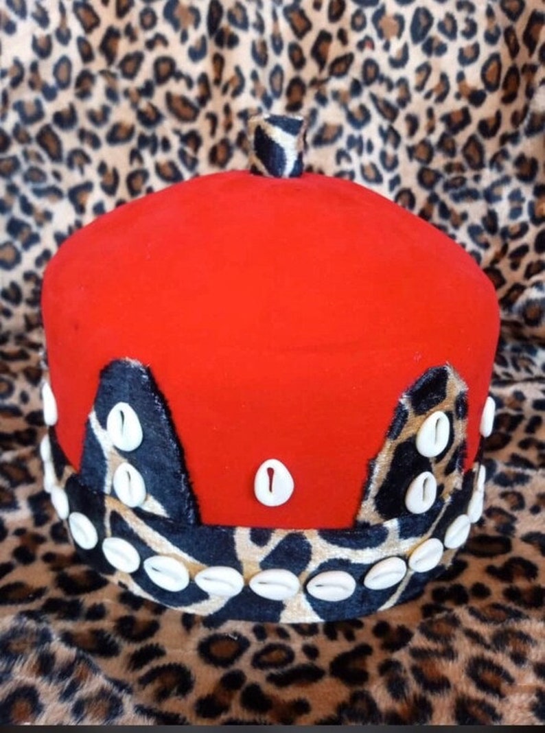 Igwe Odogwu African Chieftaincy Igbo Ozo Cap, African Men's Velvet Cap ...