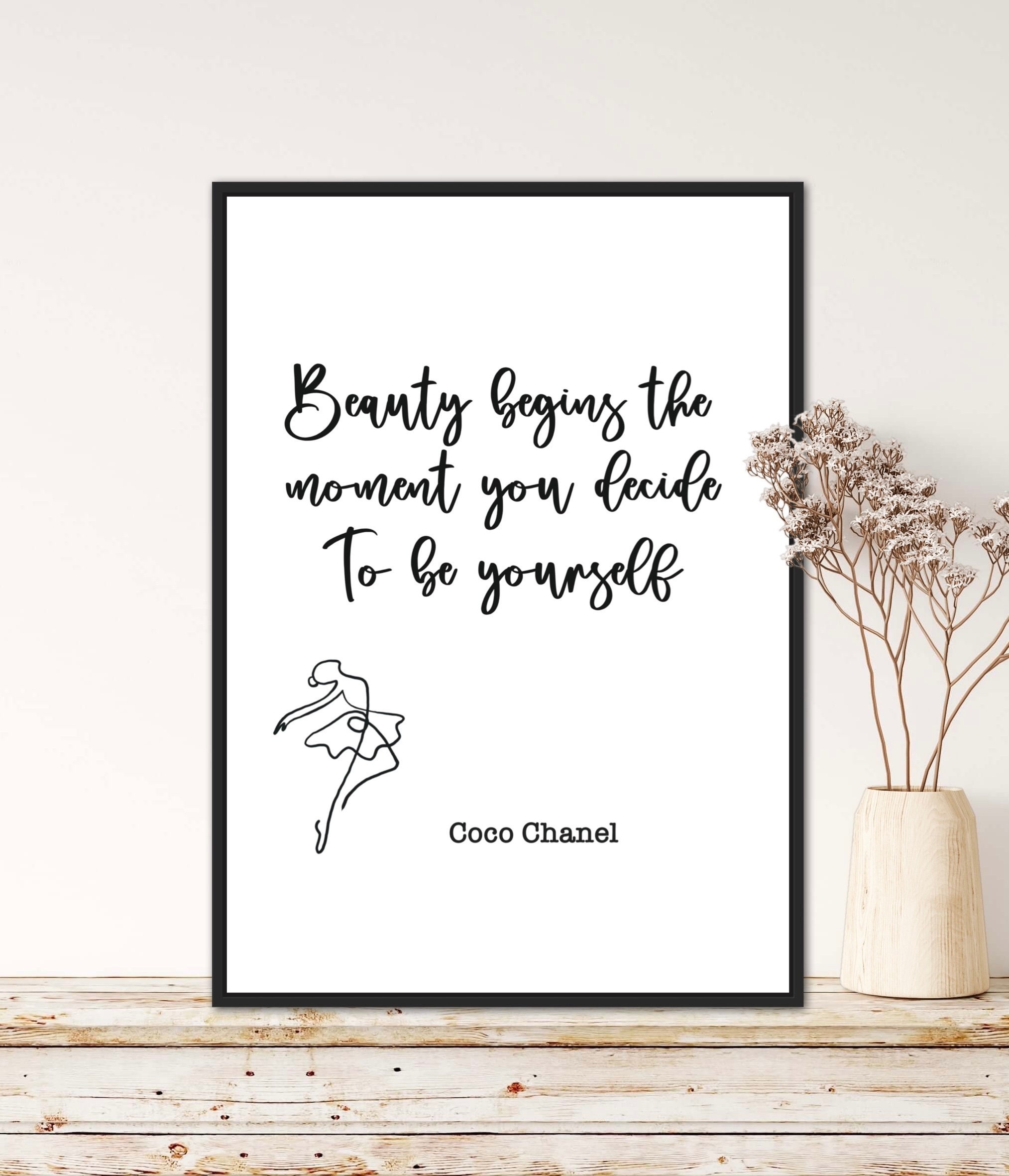 Coco Chanel Beauty Begins Printable Art Quote/inspirational - Etsy