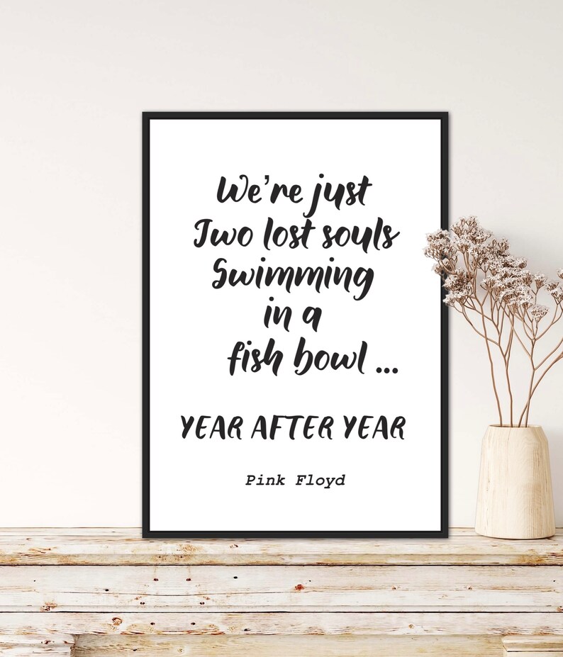Pink Floyd Lyric Printable Art Quote/contemporary Art Print/song Lyrics ...
