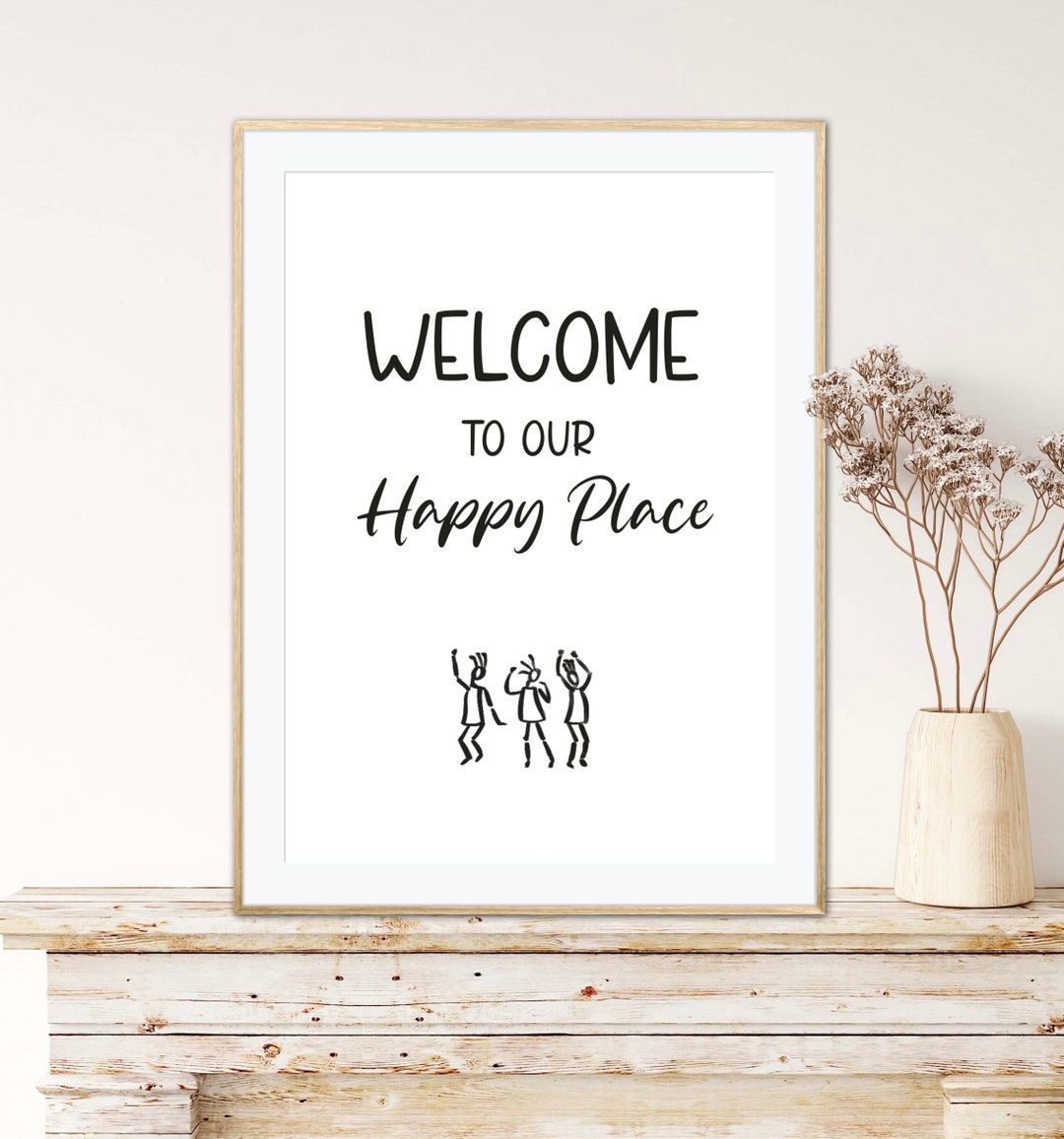 Welcome to Our Happy Place Printable Art Quote/contemporary Wall Art ...