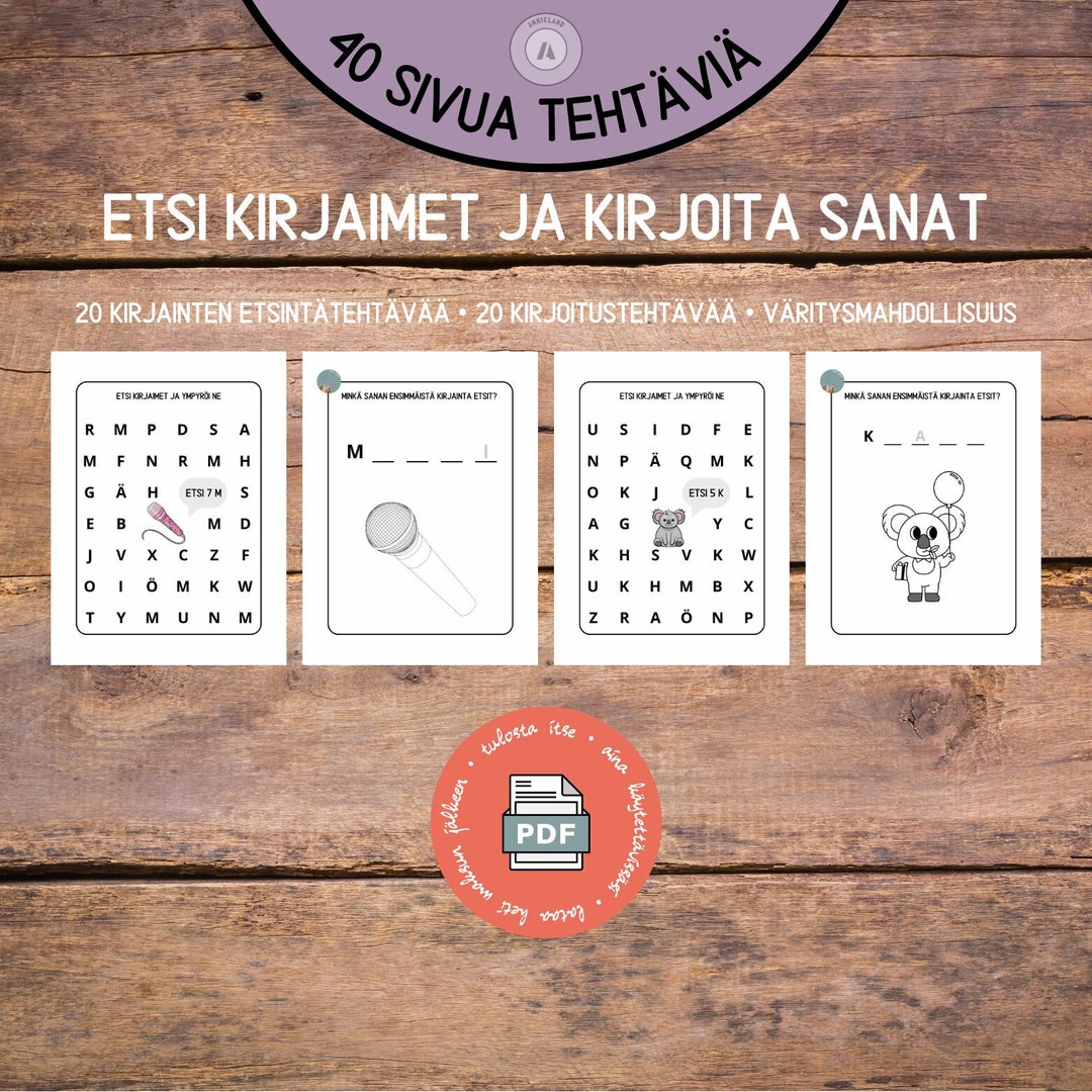 Tulostettavat Puuhasivut etsi Kirjaimet, Kirjoita Sanat Värityskuvat ...