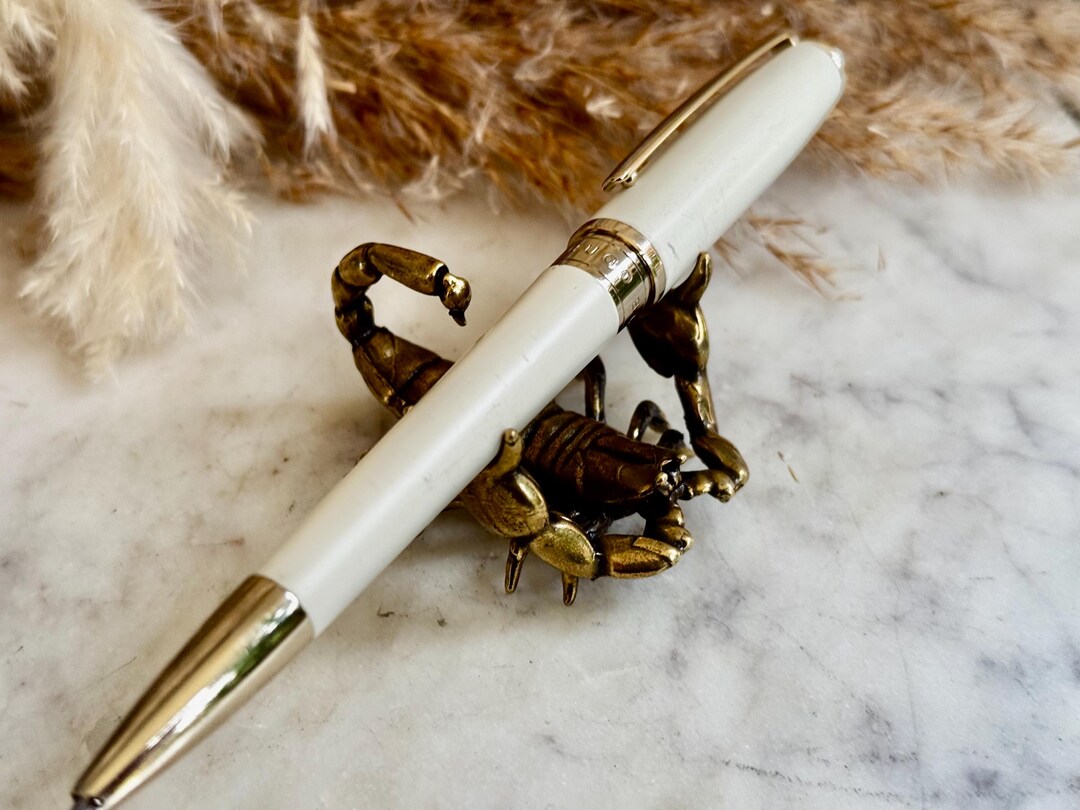 Aged Brass Scorpion Pen Holder - Desk Decor - Zodiac Gift - Etsy UK