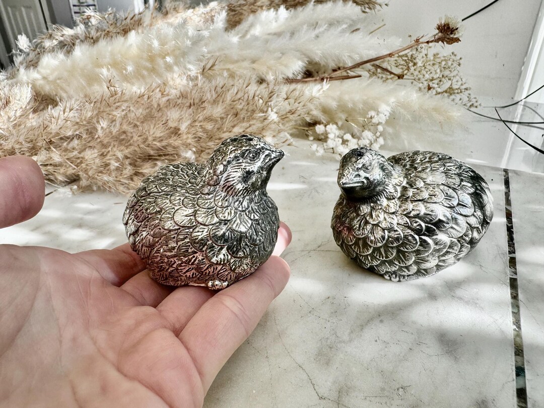 Vintage Silver-plated Quail Salt and Pepper Shakers: Rustic Bird ...