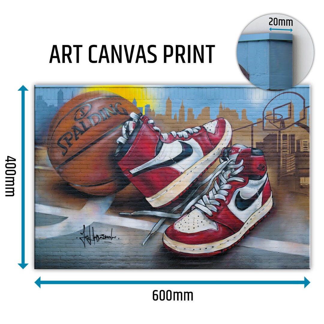 Air Jordan 1 Basketball Graffiti Chicago Canvas 60x40 Cm - Etsy
