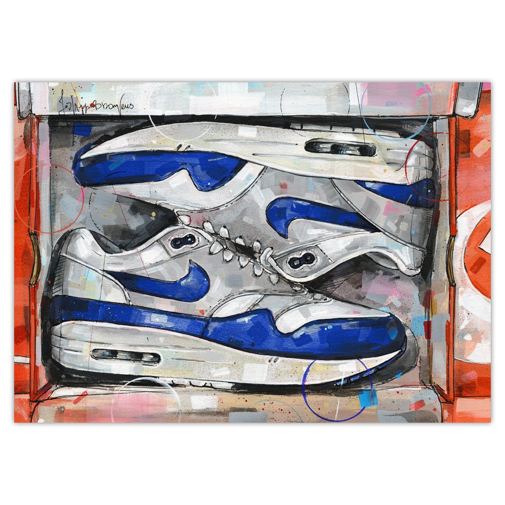 Air Max 1 Shoebox OG Blue Poster 70x50 Cm - Etsy