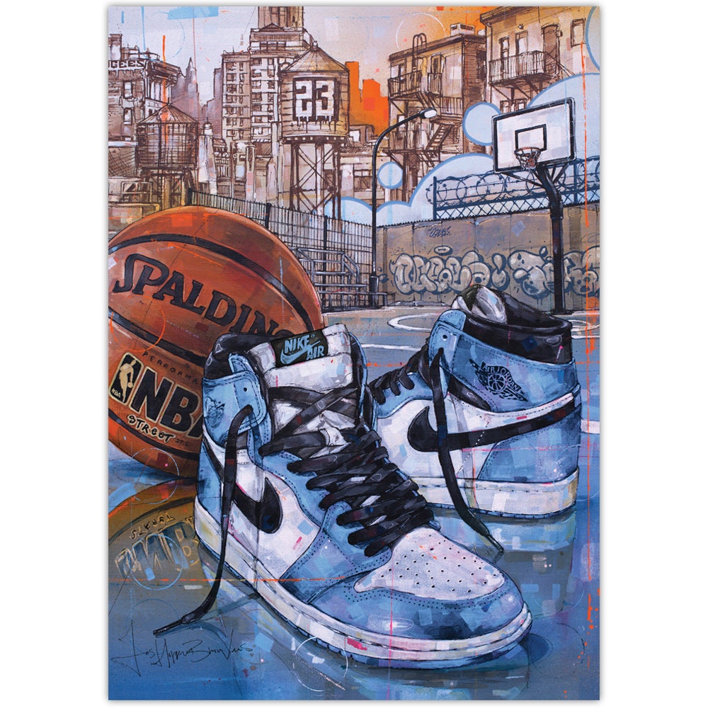 Air Jordan 1 Basketball University Blue Poster 29.7x42 Cm A3 - Etsy
