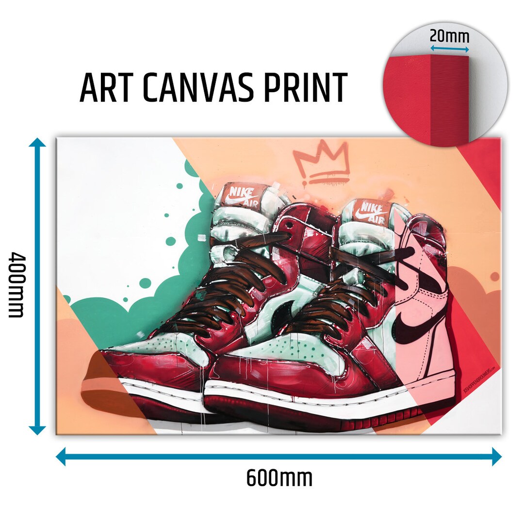 Air Jordan 1 Graffiti Canvas 60x40 Cm - Etsy