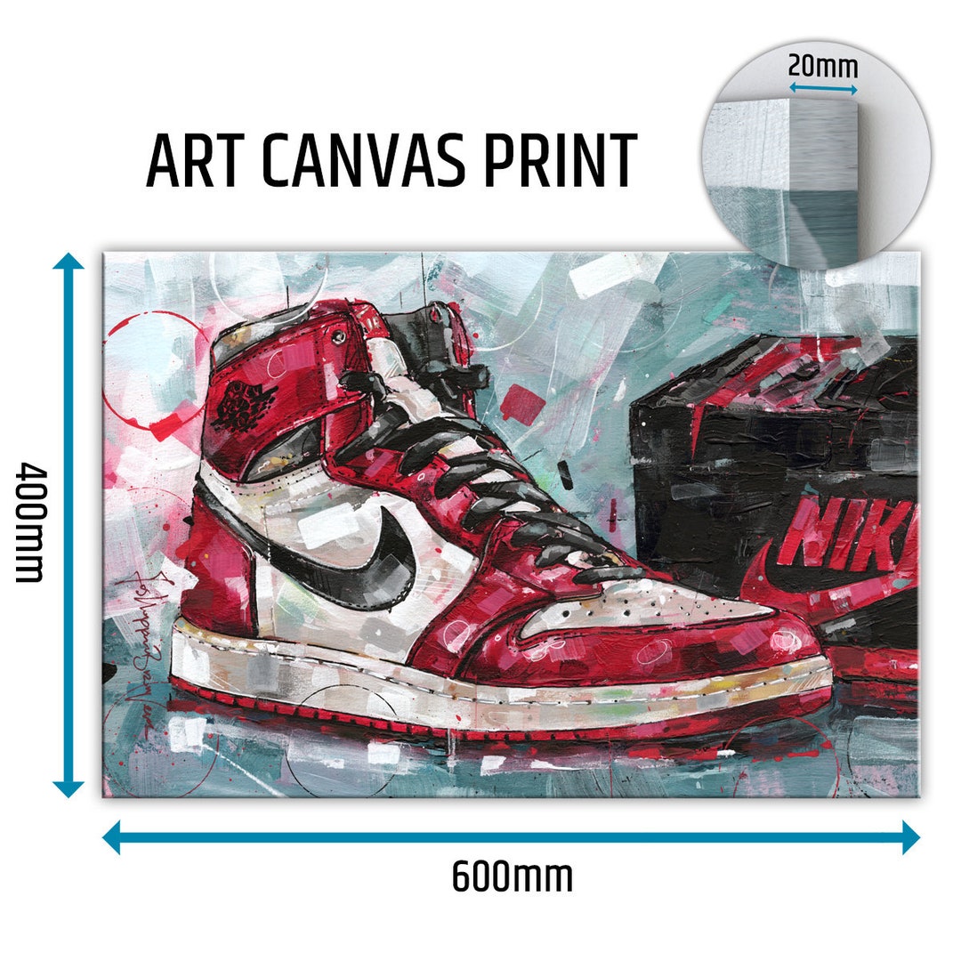 Air Jordan 1 Shoebox Chicago Canvas 60x40 Cm - Etsy