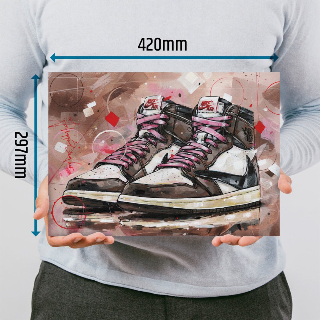 Air Jordan 1 High Pink Laces Poster 42x29.7 Cm A3 - Etsy
