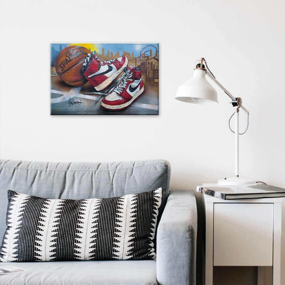 Air Jordan 1 Basketball Graffiti Chicago Canvas 60x40 Cm - Etsy