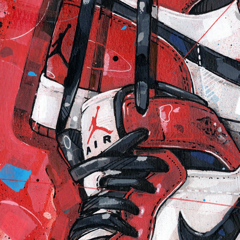 Air Jordan 1 Retro Chicago Painting 30x40 Cm - Etsy