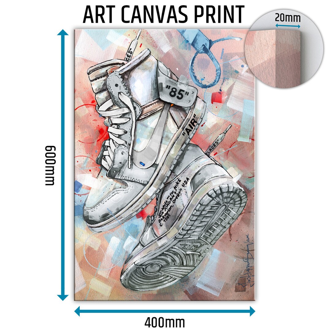 Air Jordan 1 off White White Canvas 40x60 Cm - Etsy