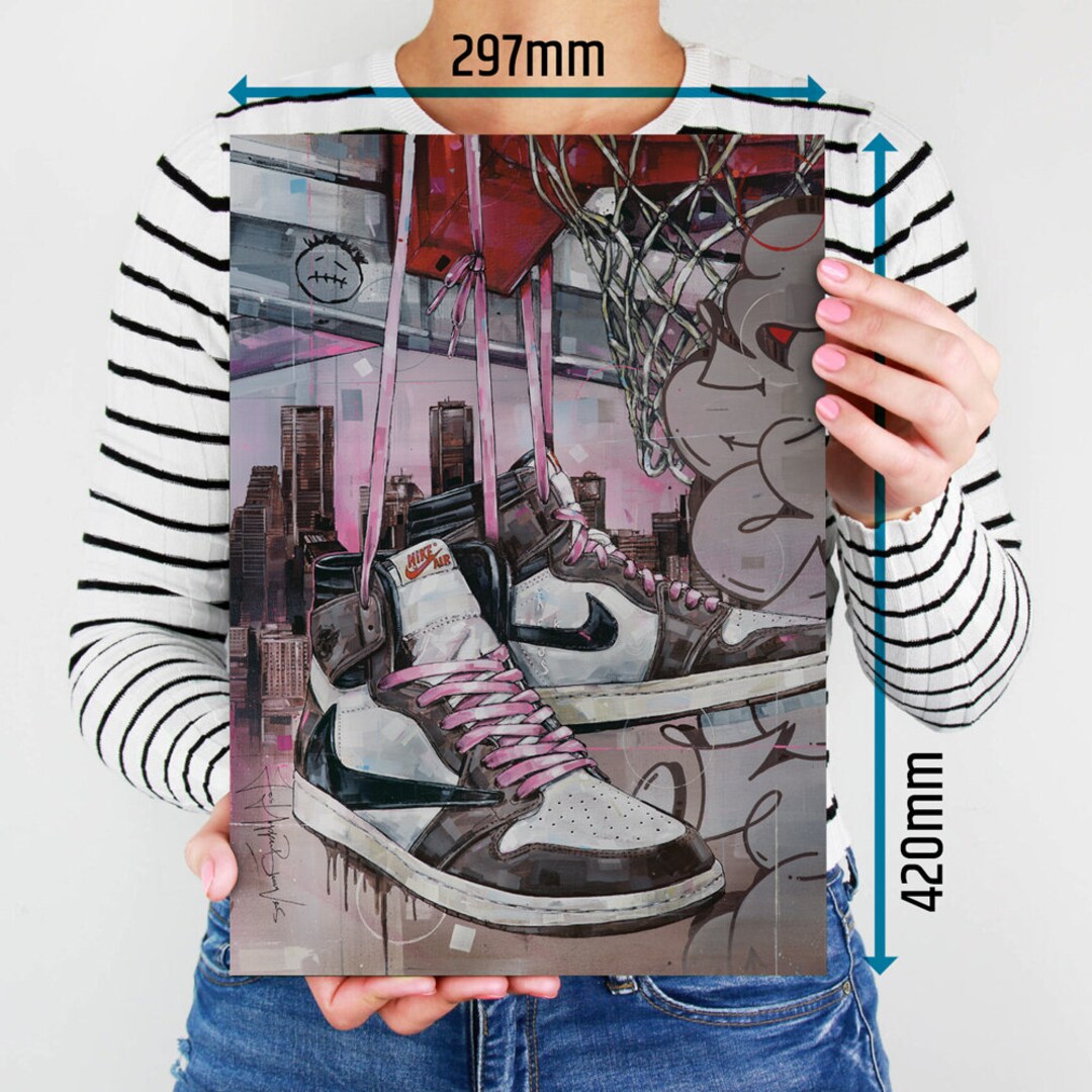 Air Jordan 1 High - Pink Laces Basket Poster 29.7x42 Cm (A3) - Etsy